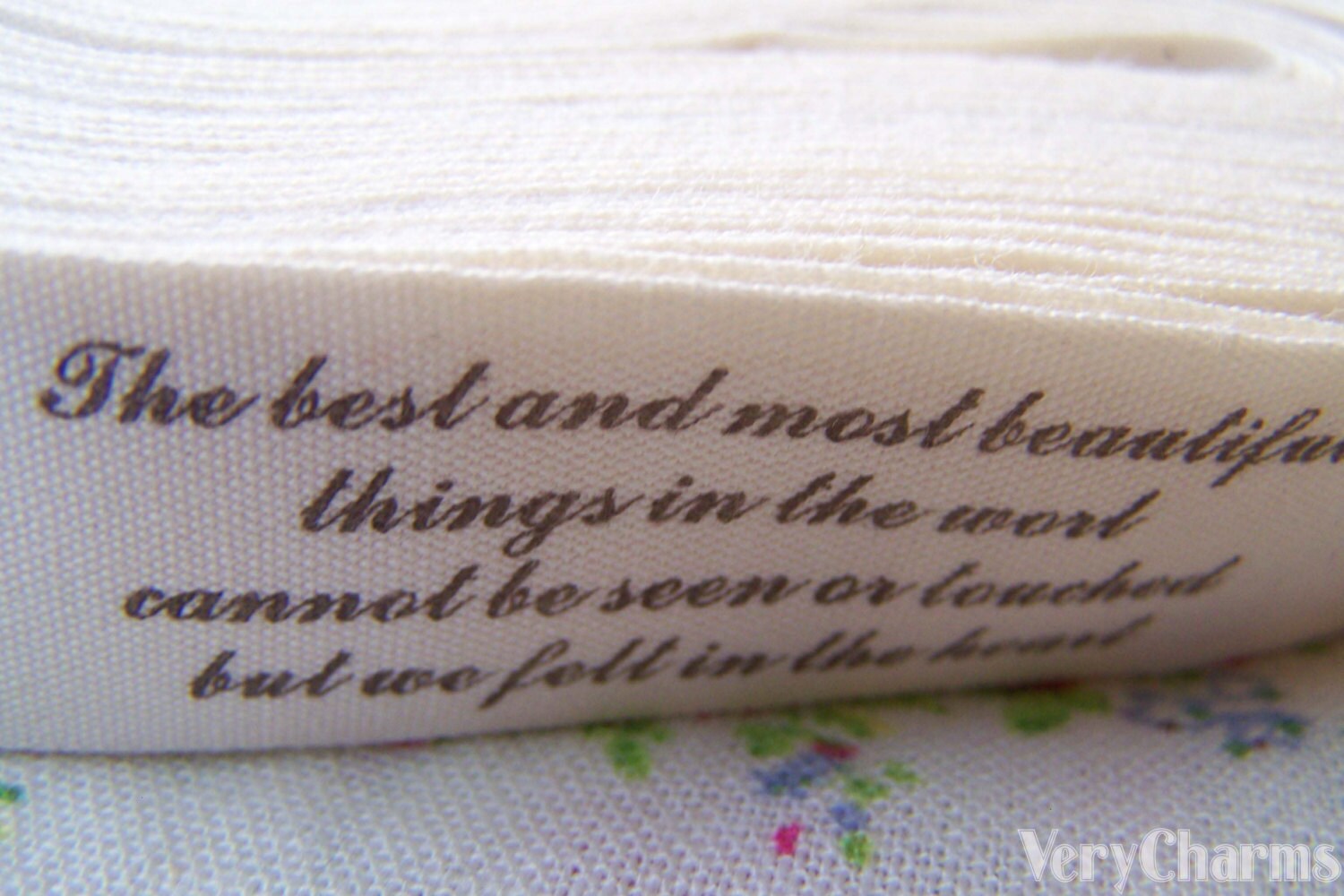 Cotton Ribbon English Handwriting Fabric Label Ribbon Print - Etsy