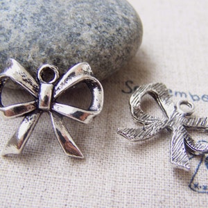 Silver Bow Tie Charms Bowite Knot 19x22mm Set of 20 Pcs A2900 - Etsy