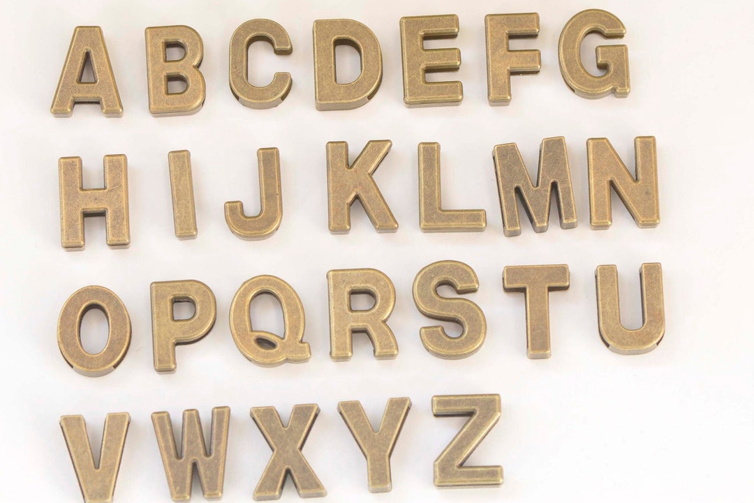 Antique Bronze Alphabet Letter Tags Initial Beads A-Z Size 11x14mm ...