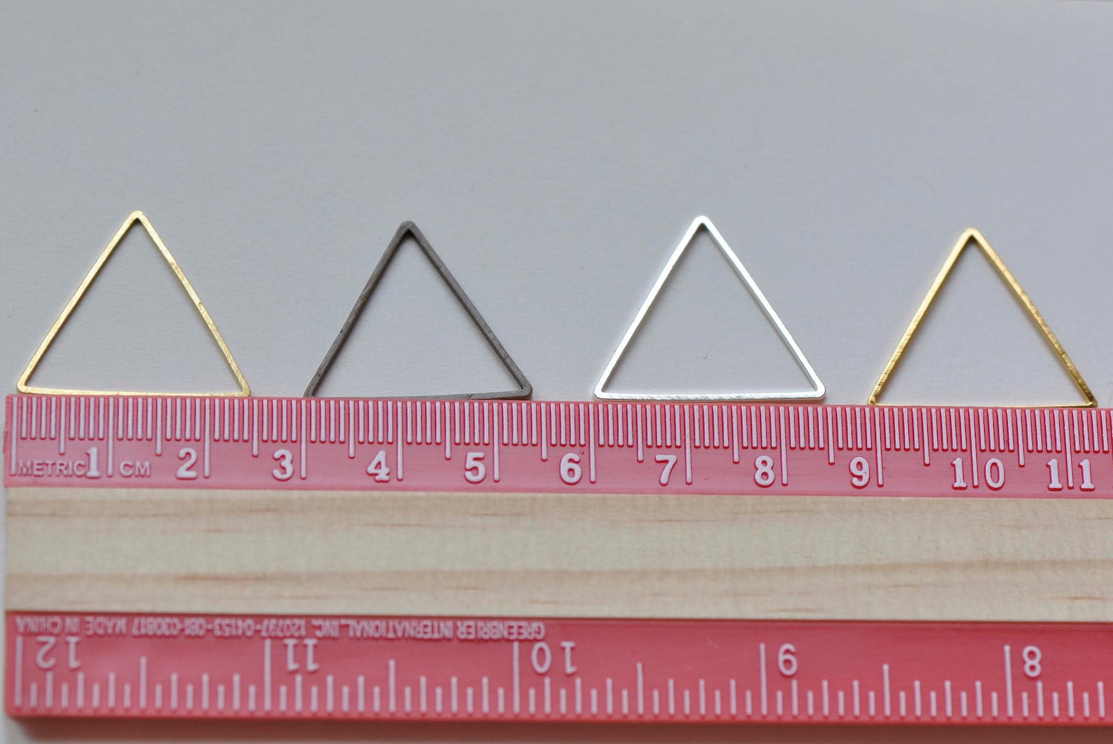 50 Pcs Raw Brass/gold/antique Bronze/silver Seamless Triangle - Etsy