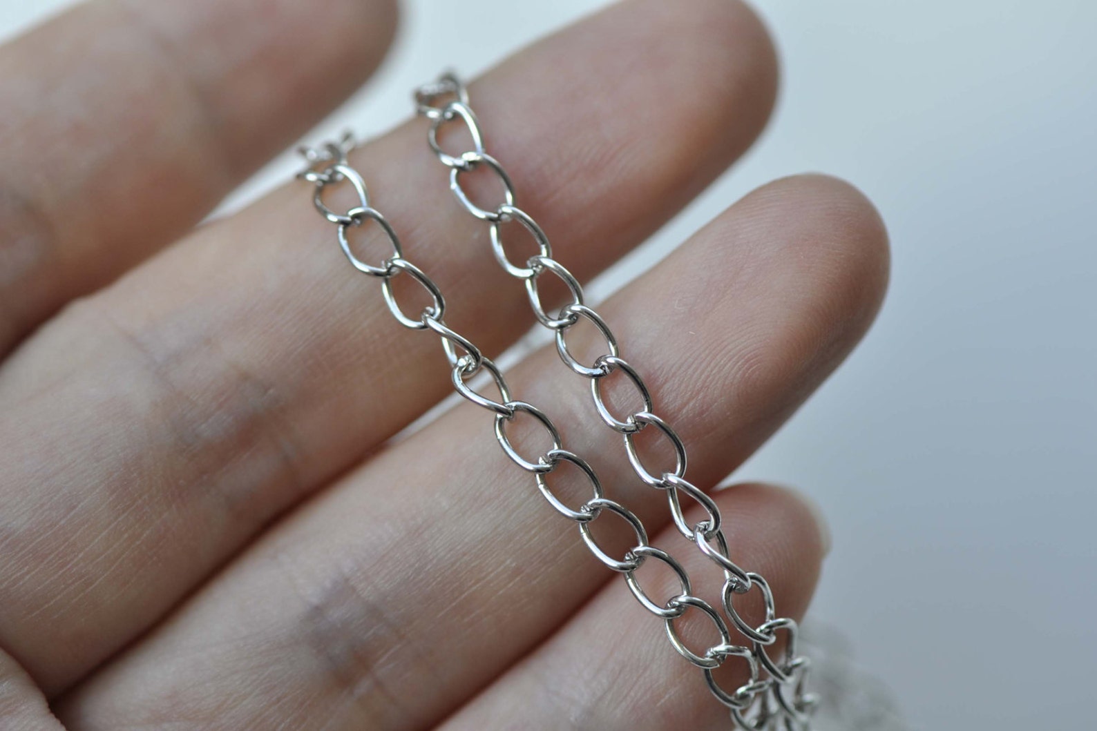 16ft 5m Silvery Gray Color Steel Curb Chain 3.2x5.5mm - Etsy