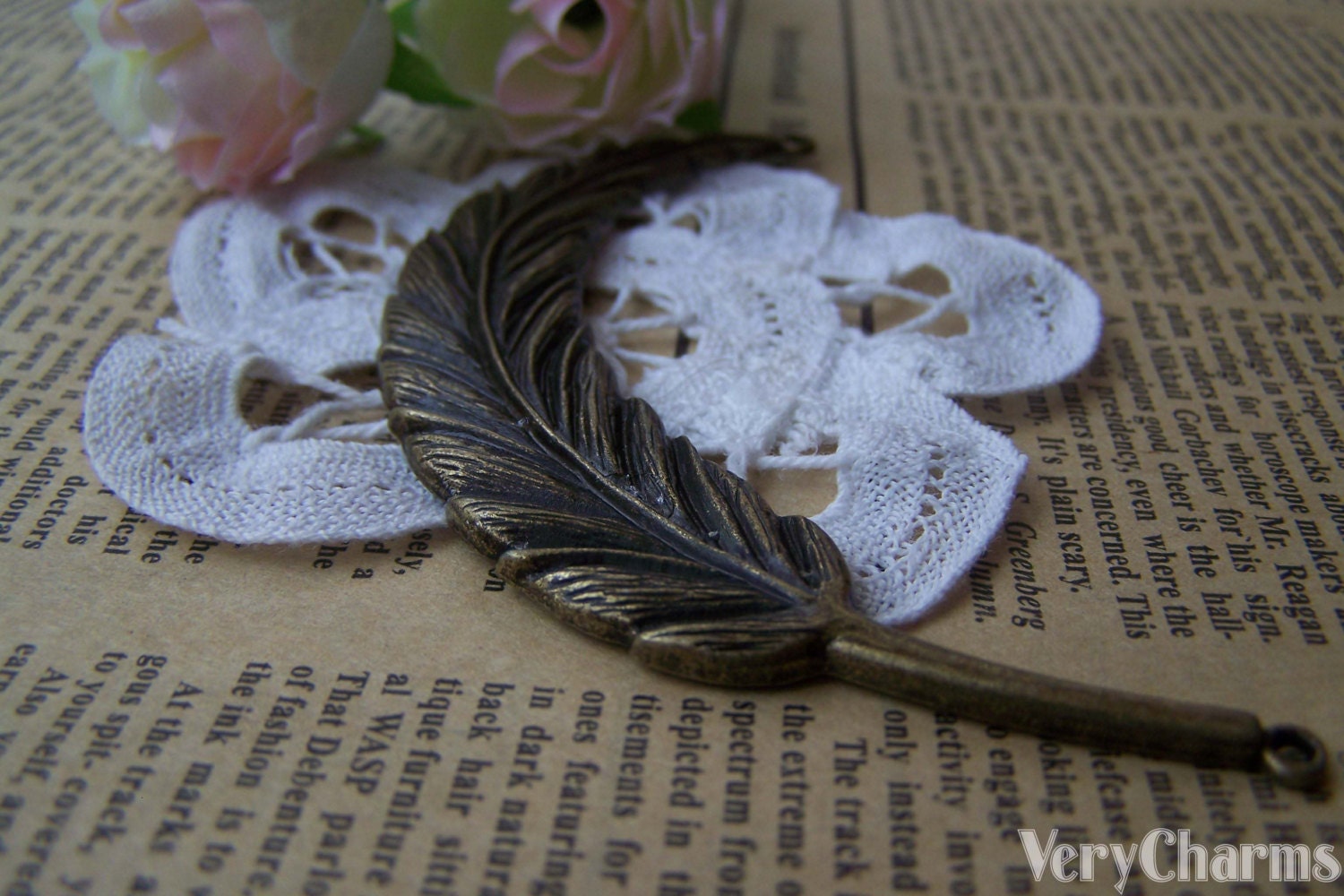 4 Pcs Antique Bronze Super Large Feather Pendants 17x95mm A420 - Etsy