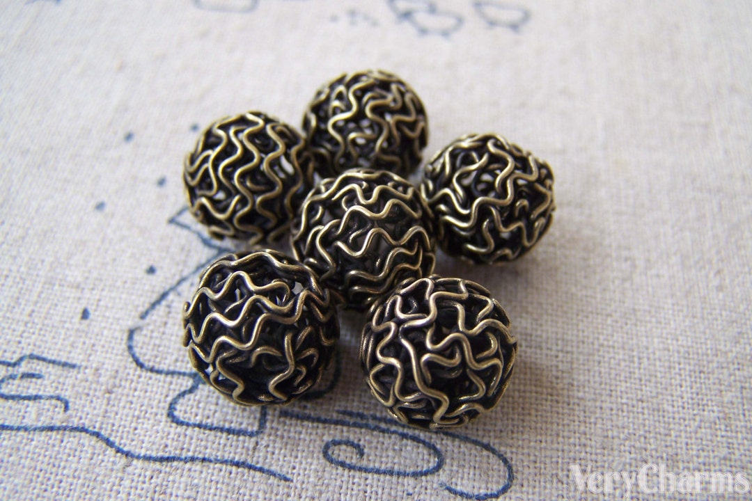 10 Pcs of Antique Bronze Iron Round Wire Knots Beads 10mm/14mm/16mm ...