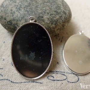 10 Pcs Shiny Silver Tone Brass Oval Sawtooth Base Settings Match ...