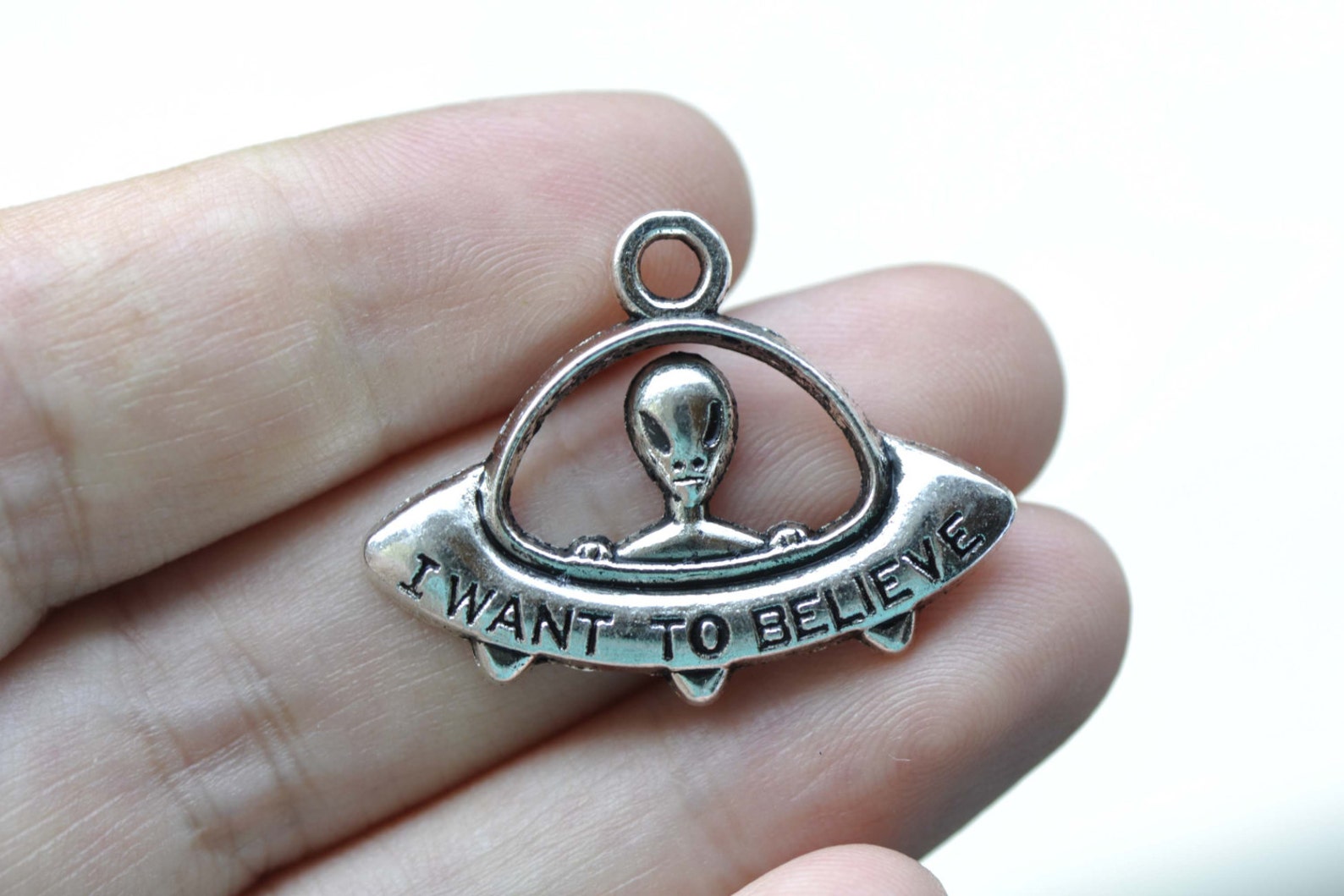 Silver Alien UFO Spaceship Charms Sci-fi Pendants 23x30mm Set | Etsy