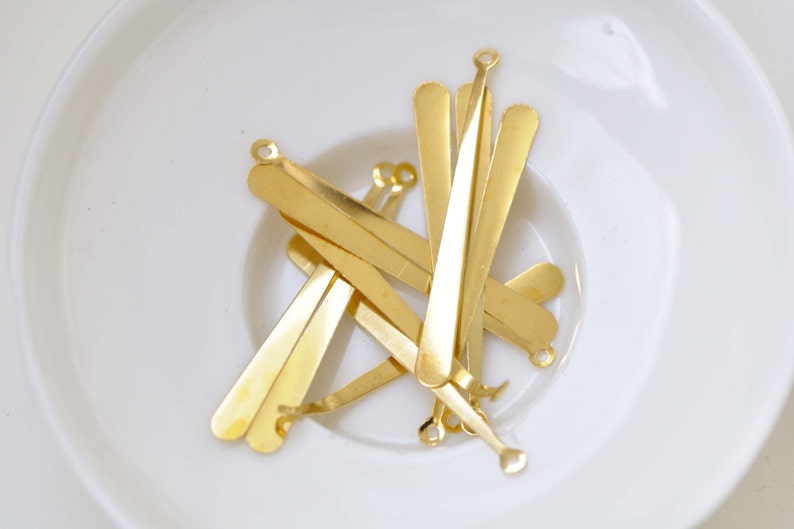 Long Tear Drop Embellishment Gold/White Gold Charms 4x37mm Set | Etsy