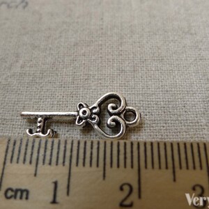 20 Pcs of Antique Silver Skeleton Key Heart Key Charms 9x21mm A6455 - Etsy