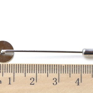 Stick Pin Lapel Pin Clutch Platinum Broach Blanks 10x45mm With 10mm Pad ...