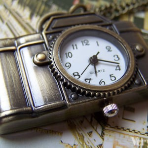 Camera Pocket Watch Antique Bronze Finish 30x43mm Set of 1 A5759 - Etsy