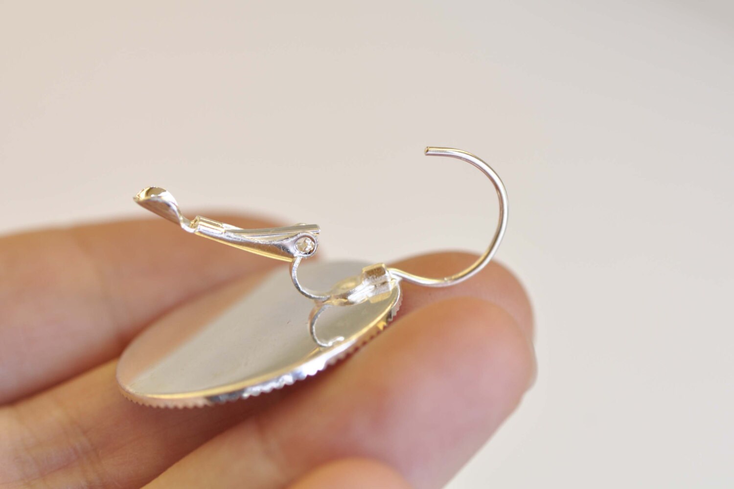 Silver French Earwire Earring Base Setting Match - Etsy