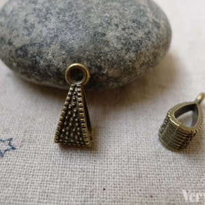 50 Pcs of Antique Bronze Textured Necklace Bail Charms 7x15mm A6048 - Etsy