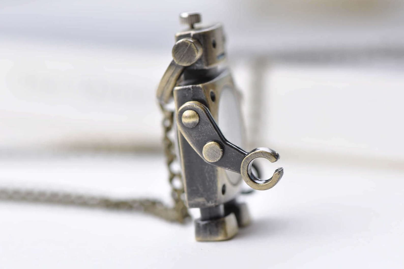 1 PC Antique Bronze Moveable Arm Robot Pocket Watch 47mm A8640 - Etsy