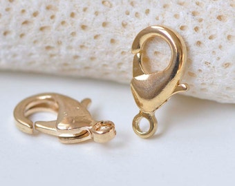 12pcs Clips Parrot Clasp - Gold Lobster Clasps - 18K Real Gold Plated ...