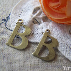 10 Pcs of Antique Bronze Brass Alphabet Letter B Charms 9x15mm A2407 - Etsy
