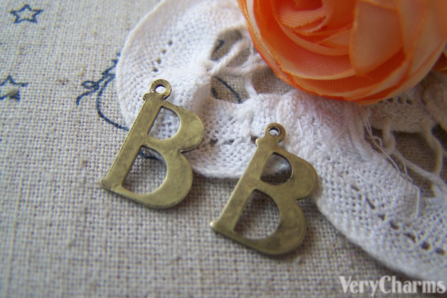 10 Pcs of Antique Bronze Brass Alphabet Letter B Charms 9x15mm - Etsy