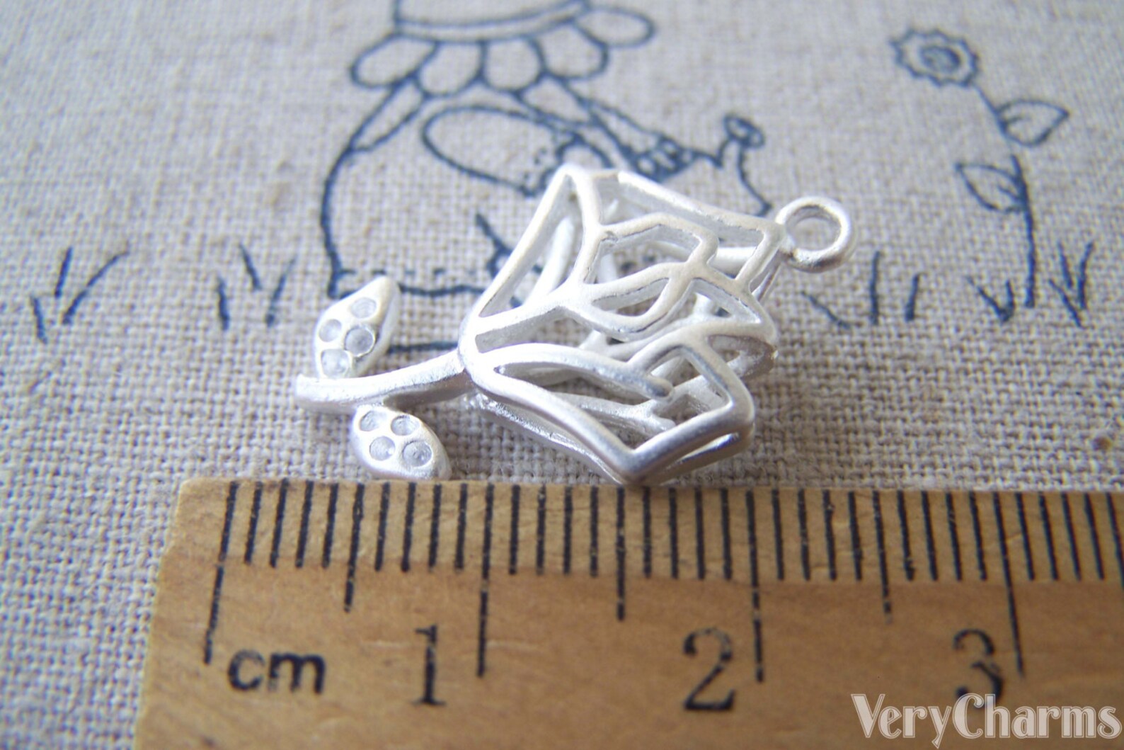 6 Pcs Matte Silver Brass 3D Filigree Cut Out Rose Flower | Etsy