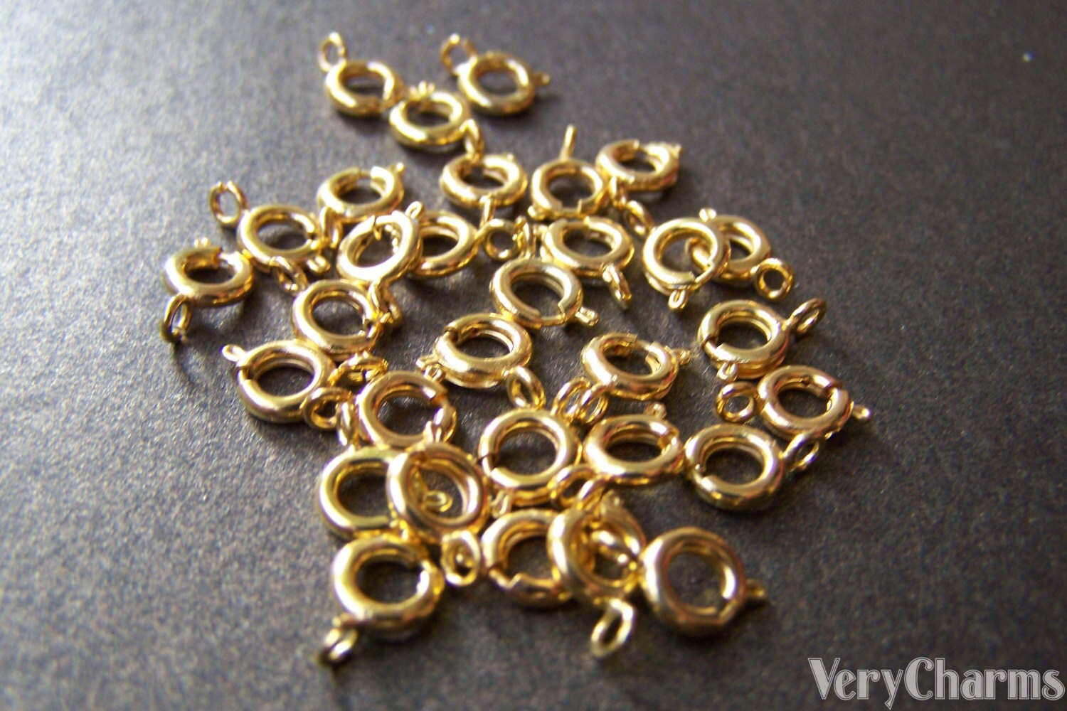 50 Pcs of Gold Tone Brass Spring Ring Clasps 6mm A3496 | Etsy