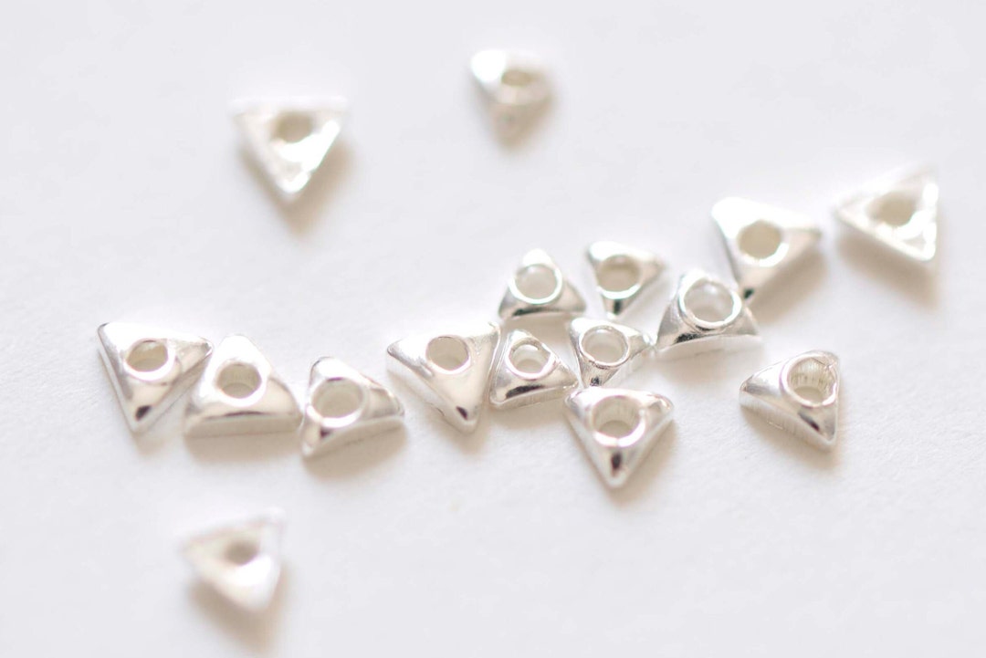 925 Polished Sterling Silver Triangle Geometric Spacer Beads Size 2mm/2 ...