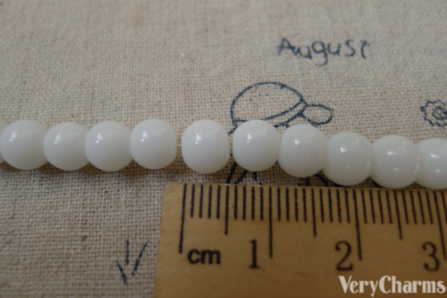 11.8 Inches Strand 50pcs of Milky White Stone Round Beads - Etsy