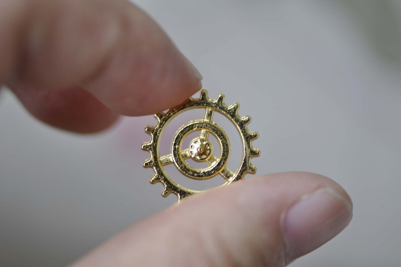 Gold Steampunk Gears Mechanical Watch Wheel Charms 18mm Set of | Etsy