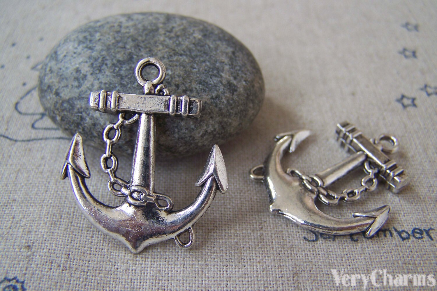 Anchor Charms Antique Silver Nautical Charms 25x28mm Set of 10 - Etsy