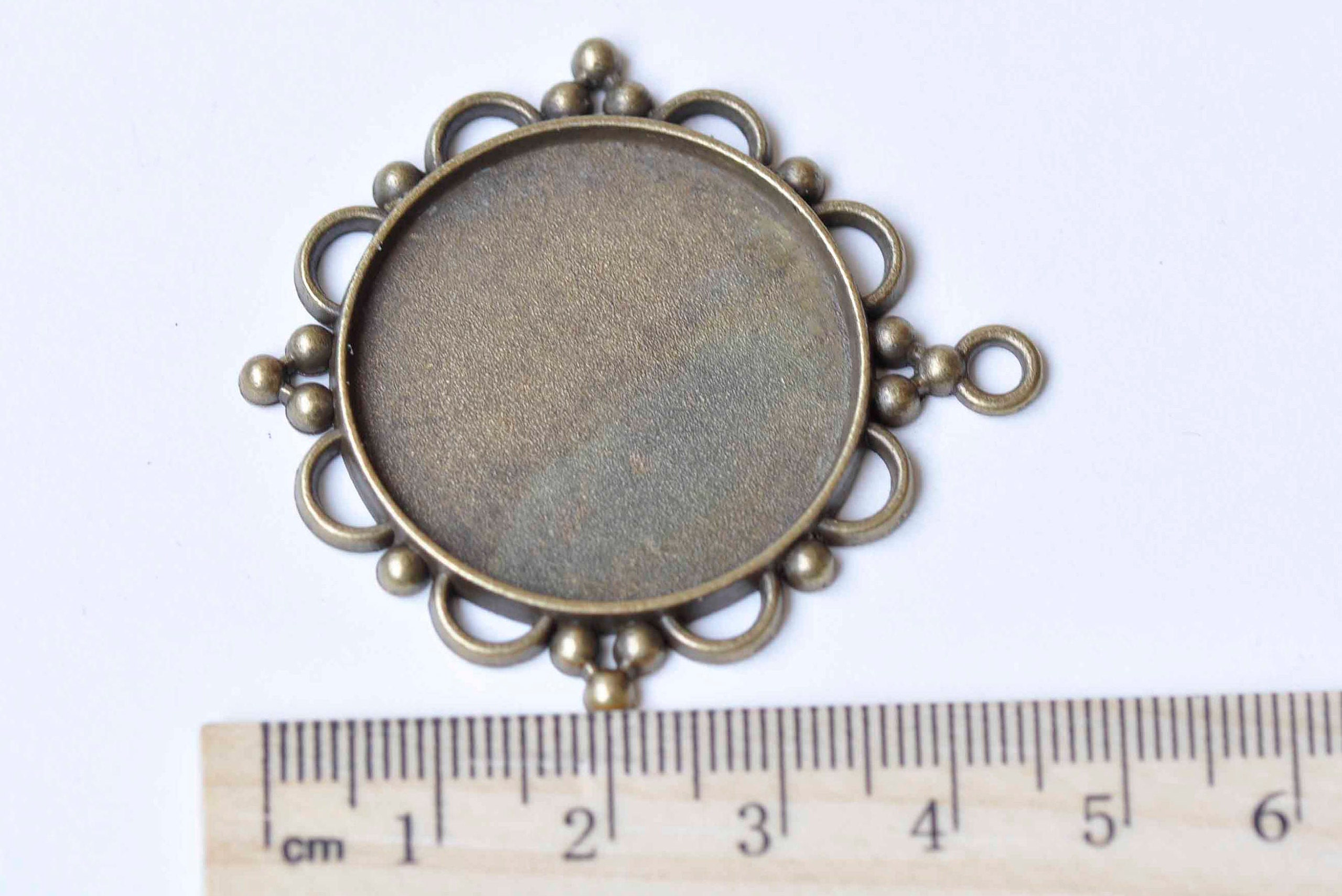 5 Pcs Large Round Pendant Tray Base Setting Match 30mm Cabochon A9045 ...