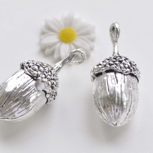 Silver Acorn - Etsy