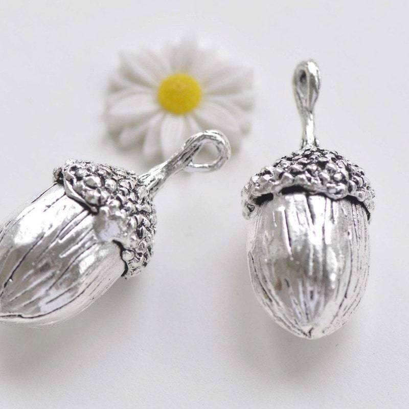 Silver Acorn - Etsy