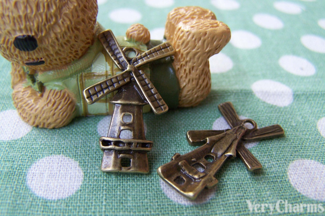 20 Pcs Antique Bronze Windmill Charms Pendants 16x27mm A1431 - Etsy