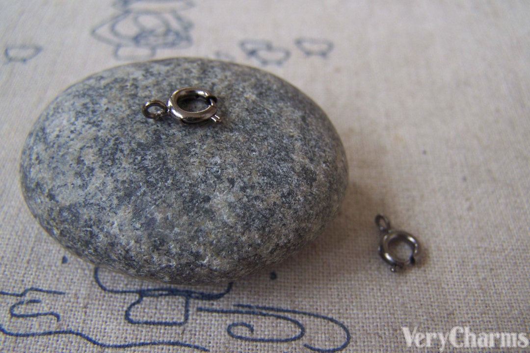 50 Pcs of Gunmetal Black Brass Spring Ring Clasps 6mm A3498 - Etsy