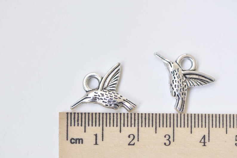 Antique Silver Hummingbird Bird Charms 15x19mm Set of 20 A8426 - Etsy