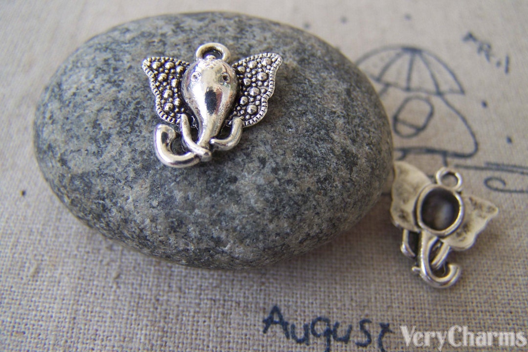 20 Pcs Antique Silver Ivory Elephant Charms 15x16mm A595 - Etsy