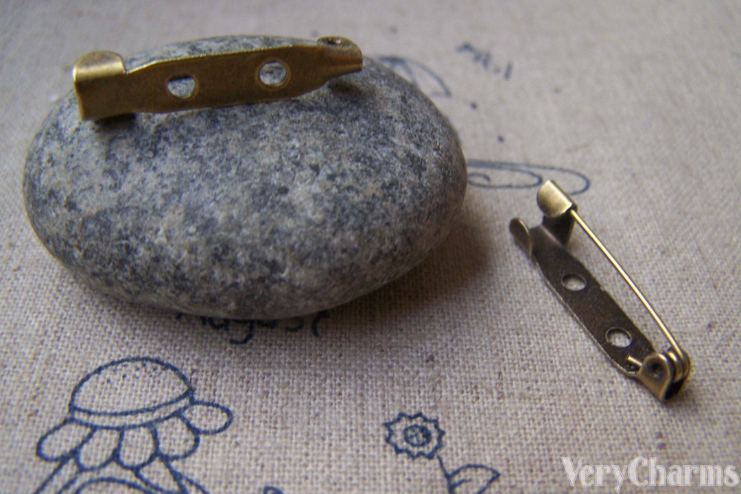 50 Pcs of Antique Bronze Brooch Back Bar Pins 25mm A3412 - Etsy