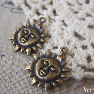 Sun Face Charms Antique Bronze Finish 18mm Jewelry Making Supplies - Etsy
