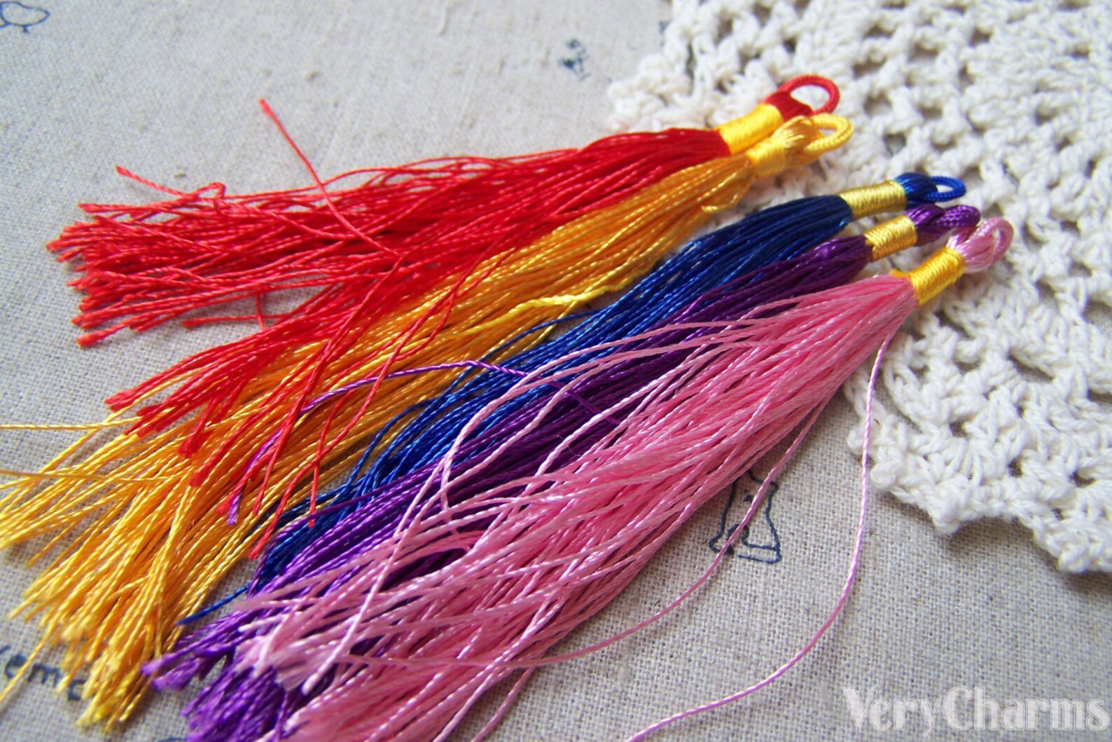 10 Pcs of Silk Thread Tassel Mixed Color A5003 | Etsy
