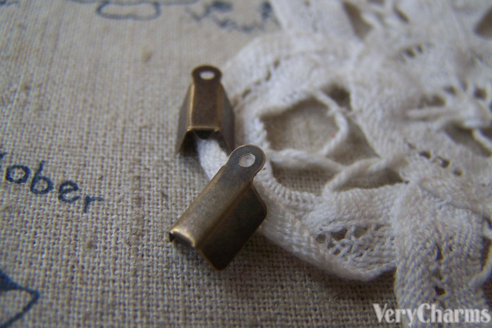 50 pcs of Antique Bronze Large Fold Over Crimp Head Clasps | Etsy