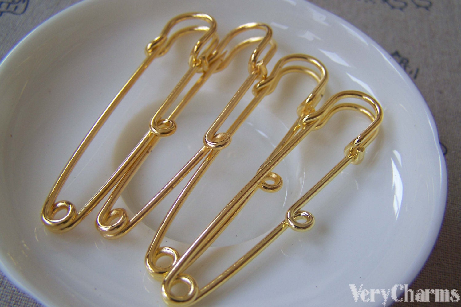 Gold Kilt Pins Single Loop Safety Pins Broochs 15x58mm Set of | Etsy