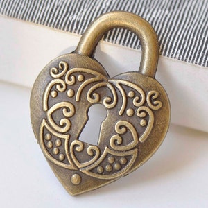 10 Pcs Antique Bronze Vintage Lock Pendants Charms 28x38mm A3976 - Etsy
