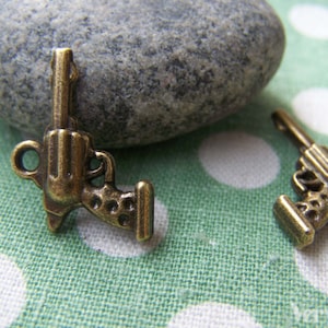 Pistol Gun Antique Bronze Handgun Charms 15x20mm Set of 20 Pcs A1224 - Etsy