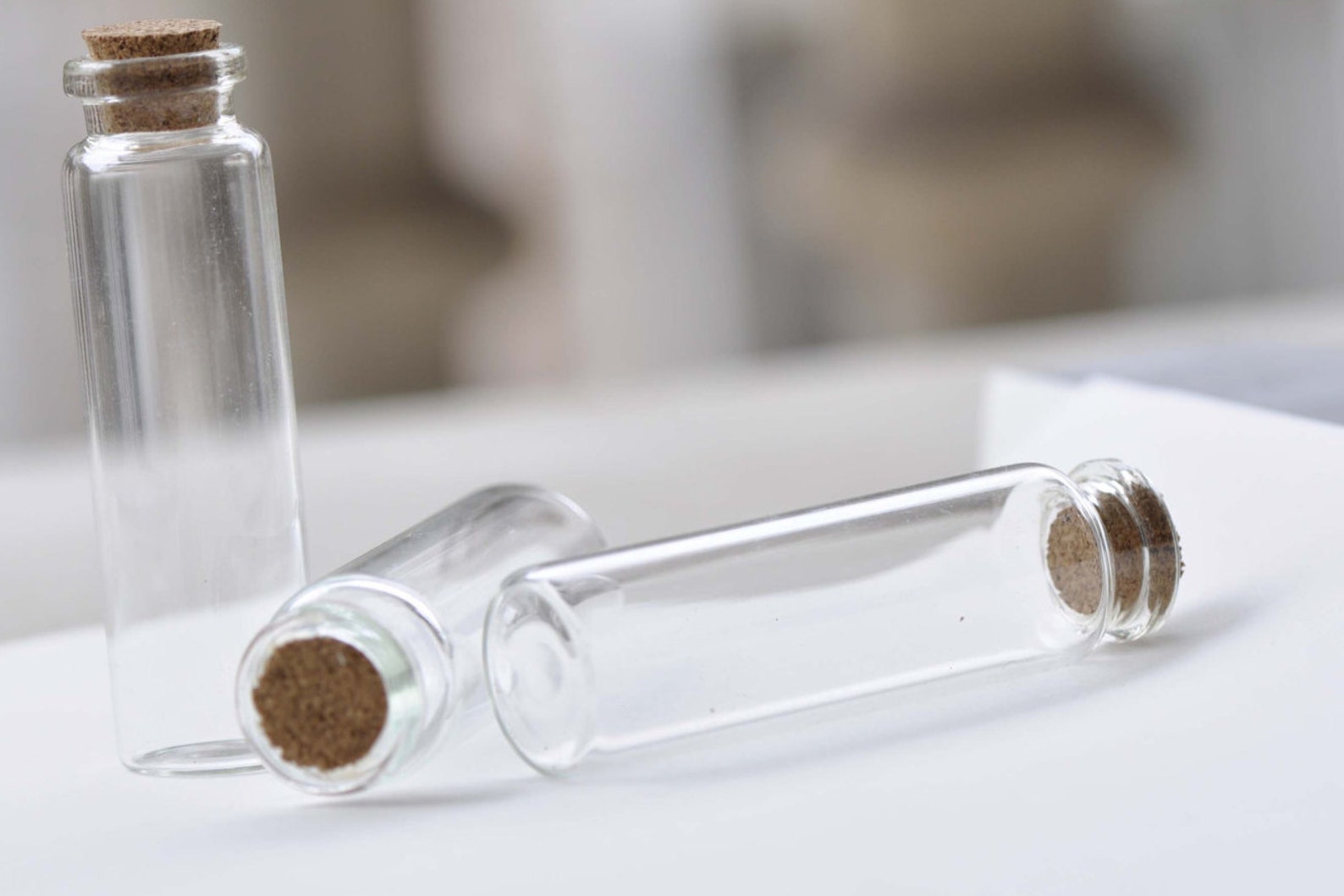 6 Pcs Clear Glass Bottles Empty Vials Jars With Corks 22x75mm | Etsy