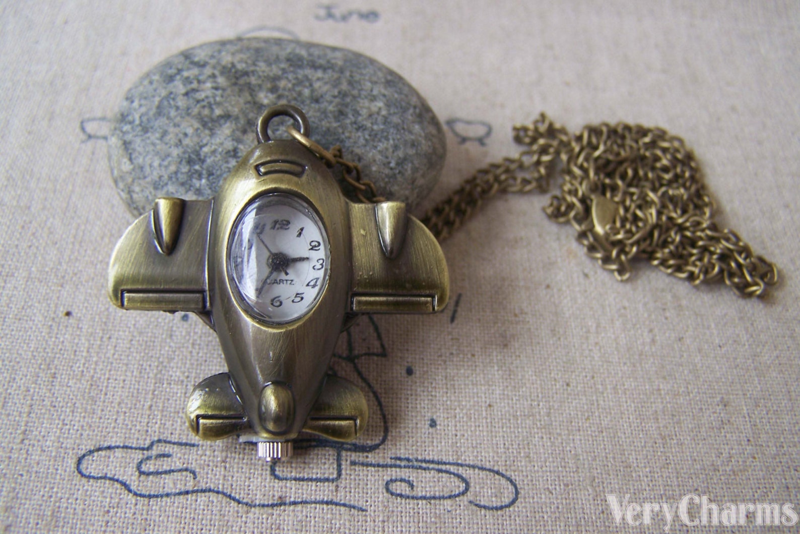 1 PC Antique Bronze Airplane Pocket Watch 38x39mm A4612 - Etsy