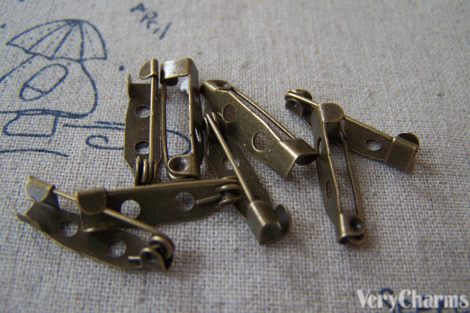 50 Pcs of Antique Bronze Brooch Back Bar Pins 20mm A4239 - Etsy