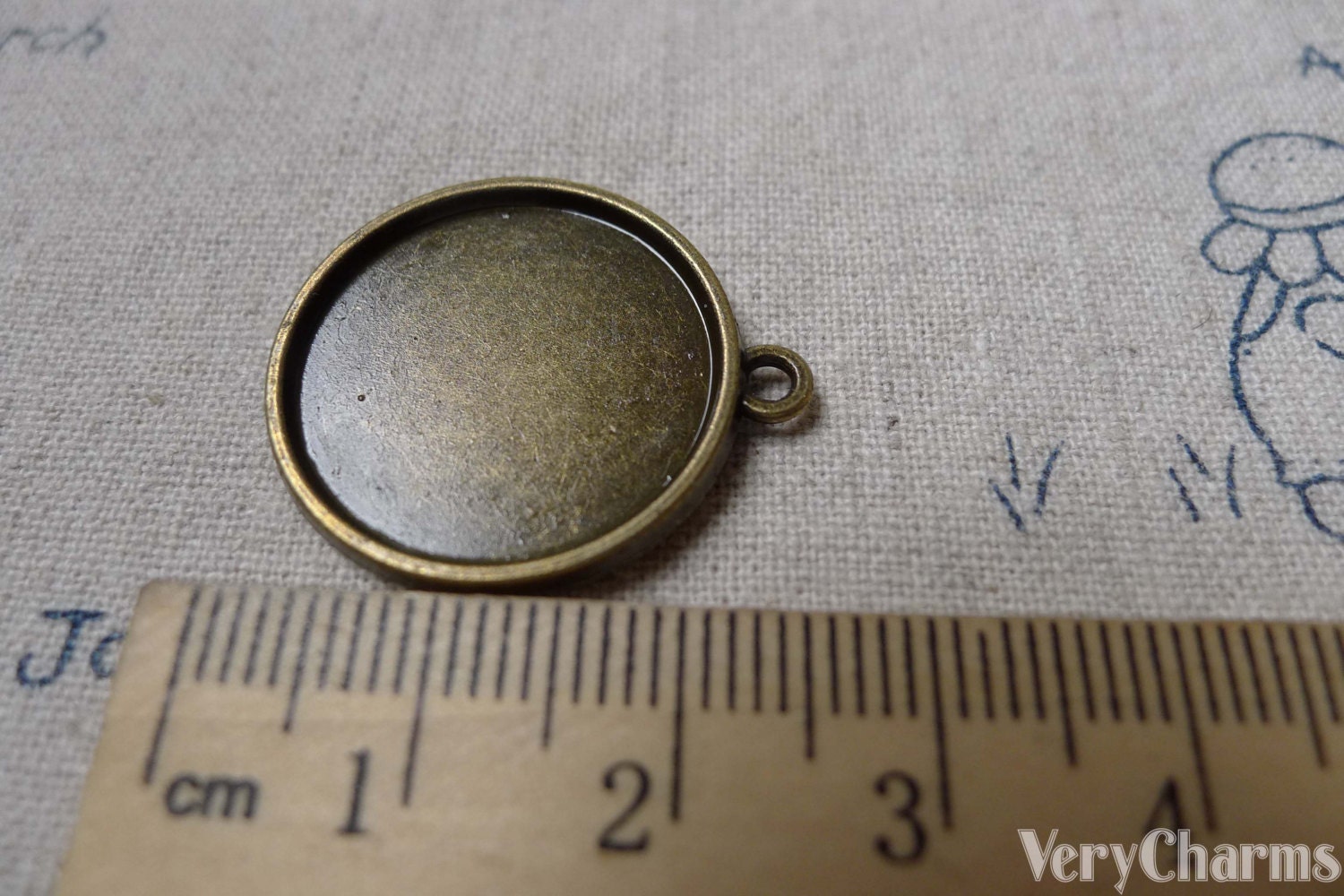 20 Pcs of Antique Bronze Round Base Settings Pendant Double - Etsy