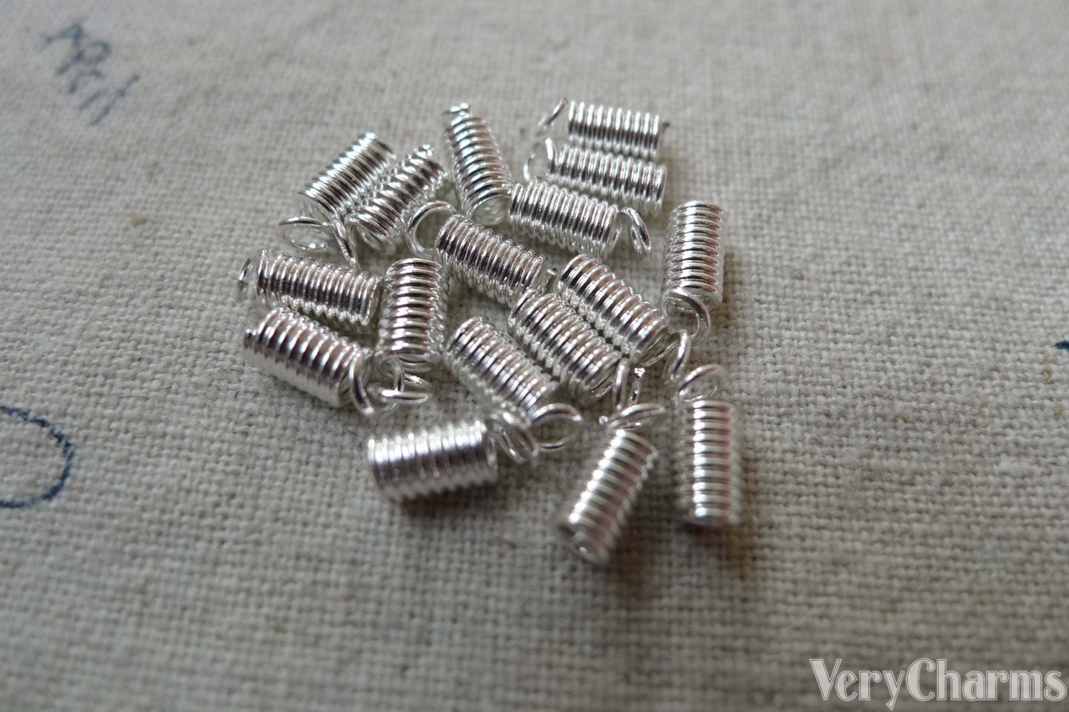 Silver Spring Cord End Connector Coil Necklace Head 3x6mm Set - Etsy