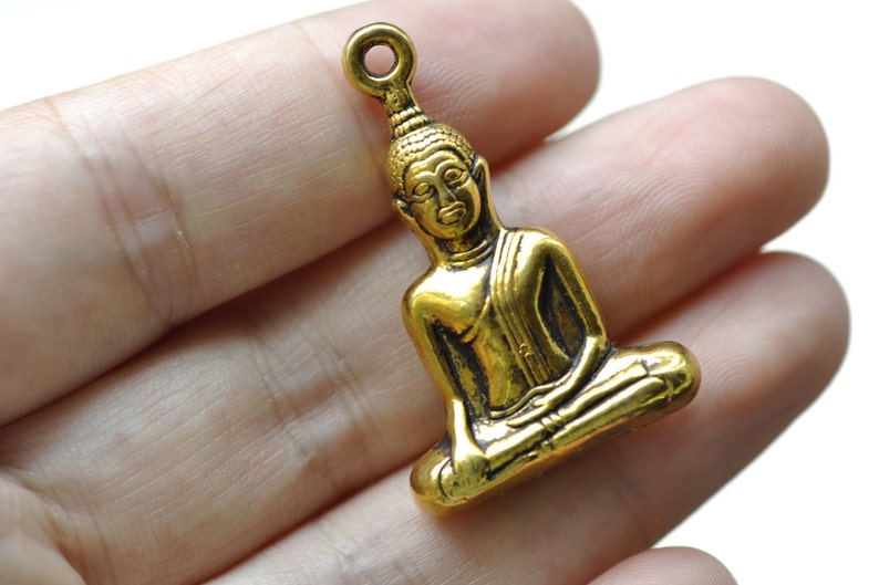 Sitting Buddha Charms Antique Gold Religious Pendants 22x35mm - Etsy