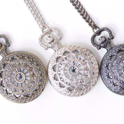 1 PC Platinum Filigree Pocket Watch Pendant Size 47mm A8791 - Etsy