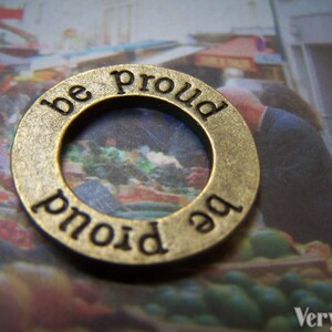 Antique Bronze Monogram Message Ring Circle Charms 22mm Double - Etsy