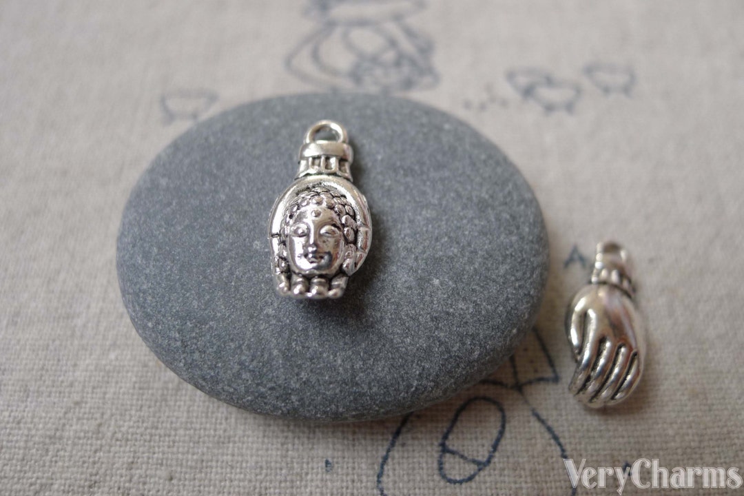 Buddha Hand Charms Antique Silver Pendants 8x18mm Set of 30 A7265 - Etsy
