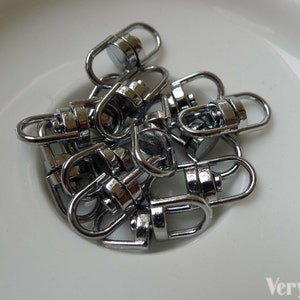 20 Pcs Chrome Color Swivel Key Ring Connector Clasps Double Loops ...