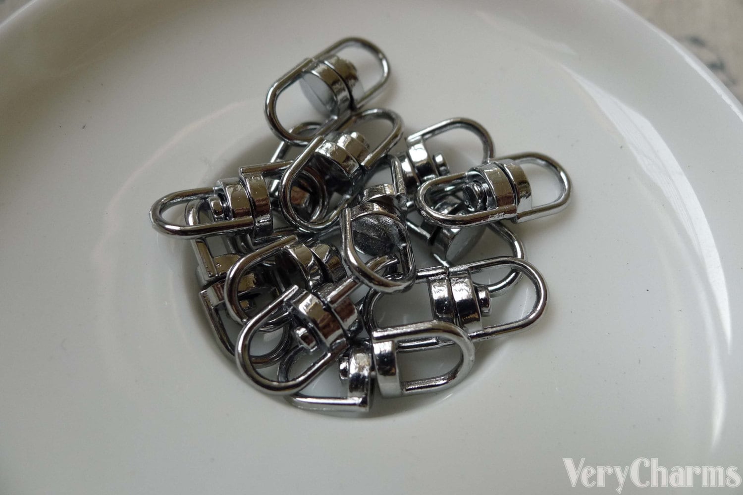 20 Pcs Chrome Color Swivel Key Ring Connector Clasps Double Loops ...